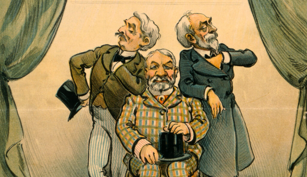 behind AotW » Blog Archive » Bosses Quay, Crocker, and Platt (Puck, 1900)